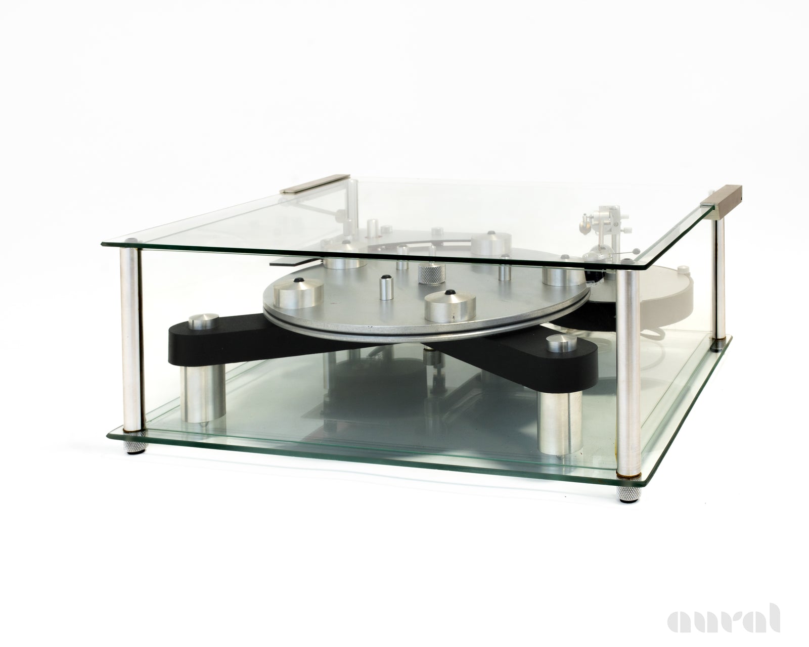 Vintage / Transcriptors Skeleton // Glass Cased Turntable / Hana SH ...
