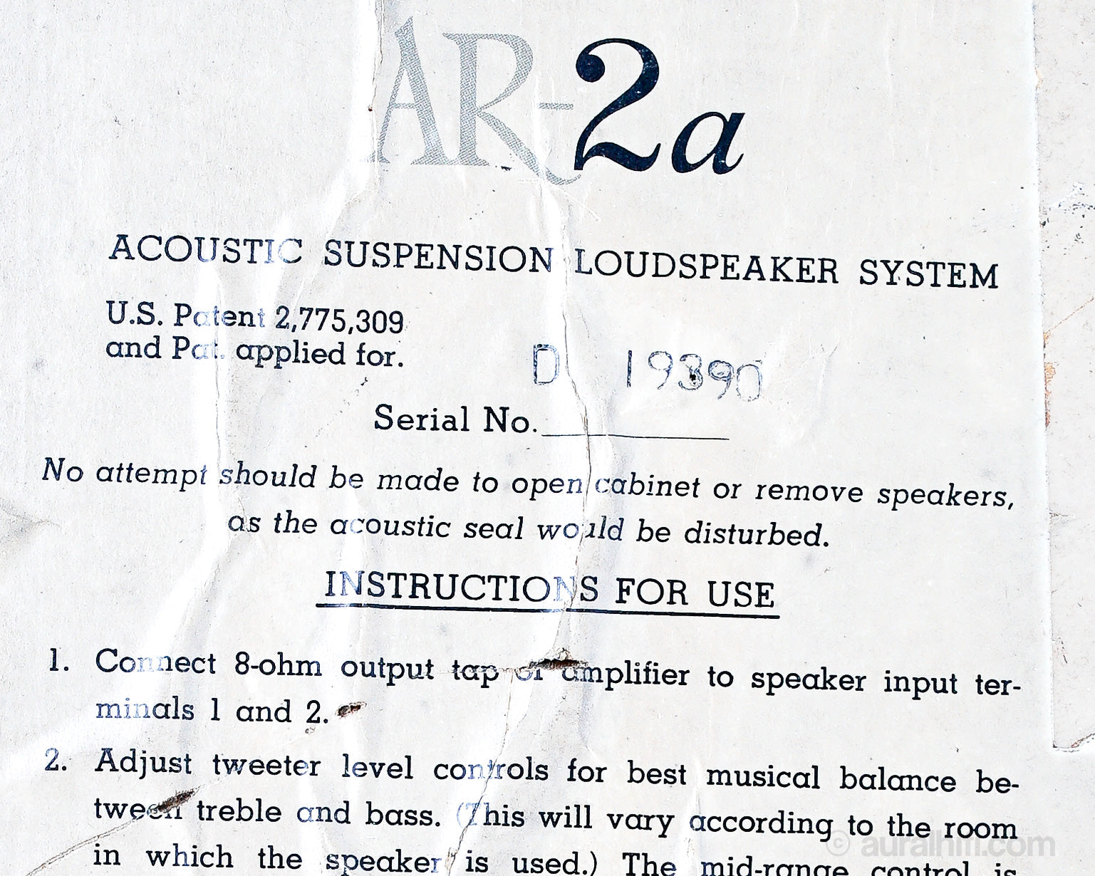 Vintage Acoustic Research AR-2a // Speakers / Aural Custom Restoration ...