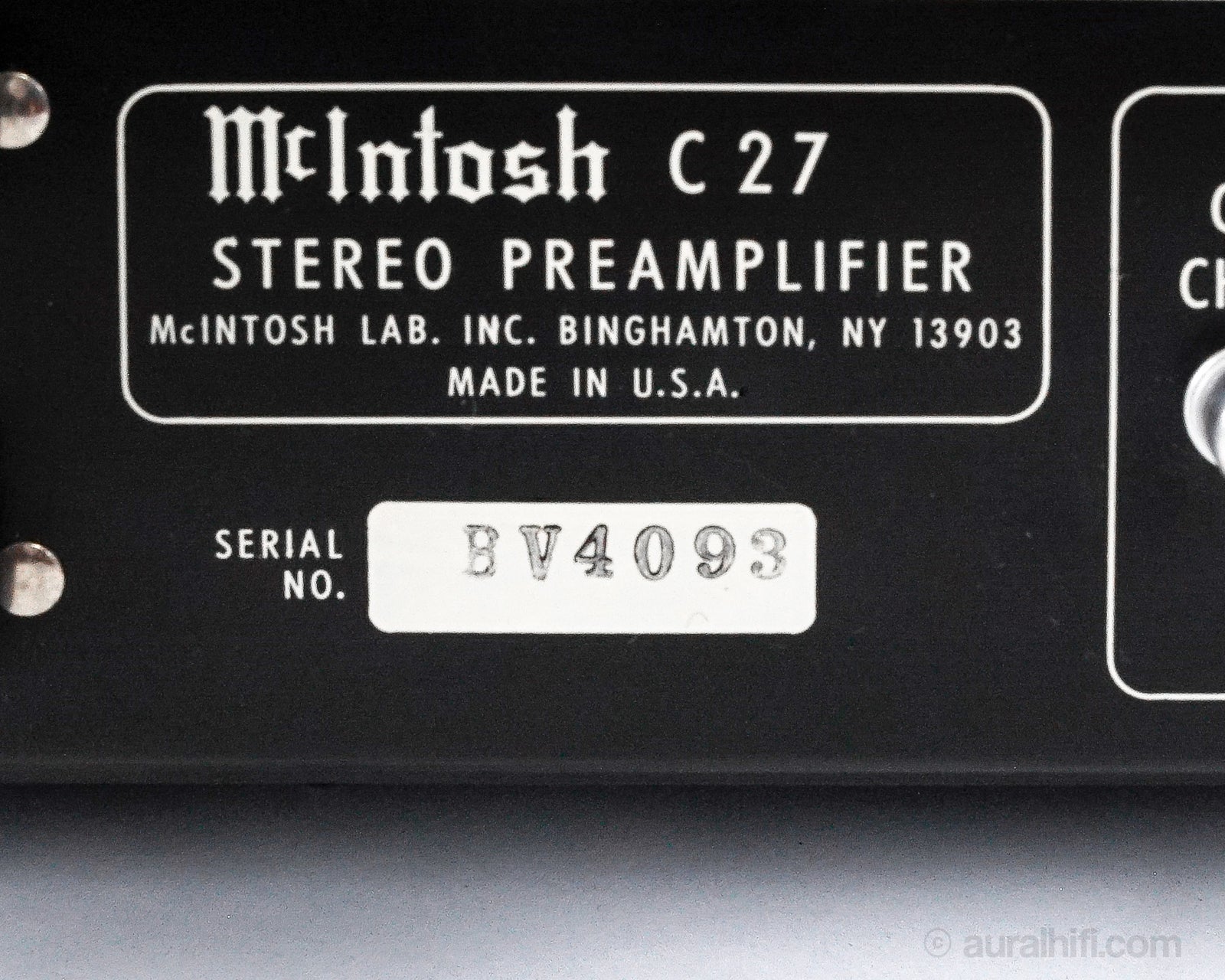 Vintage Mcintosh C27 // Solid-State Preamplifier / Professionally ...
