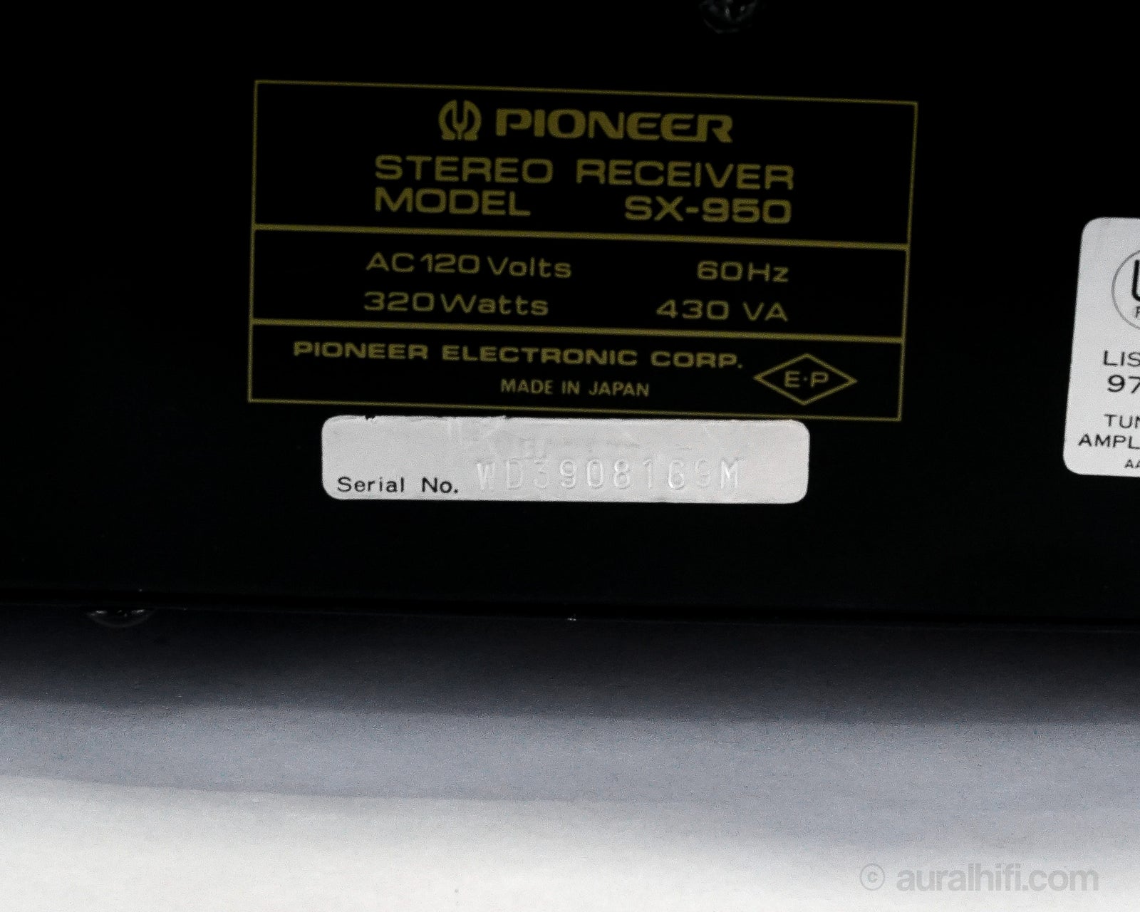 Vintage Pioneer SX-950 // Solid-State Receiver / Restored – AURAL HiFi