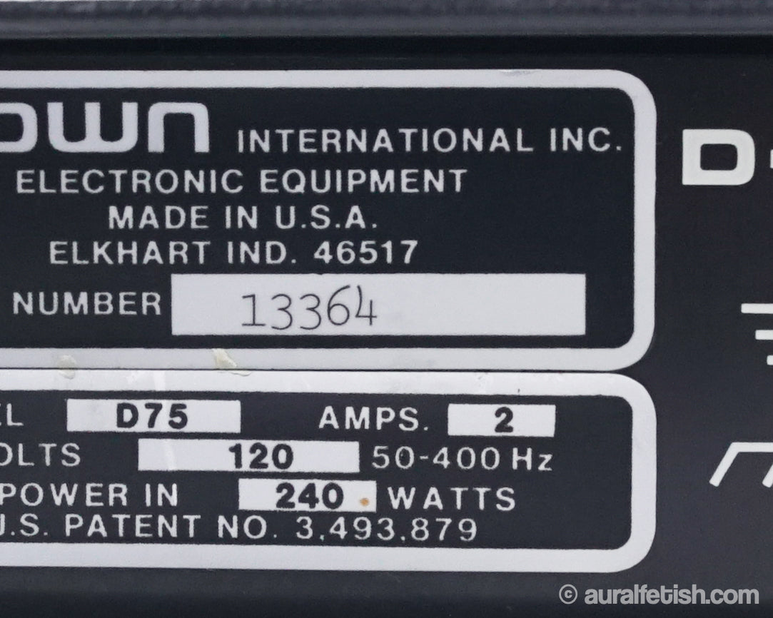 Crown D-75 // Vintage Solid-State Amplifier – AURAL HiFi