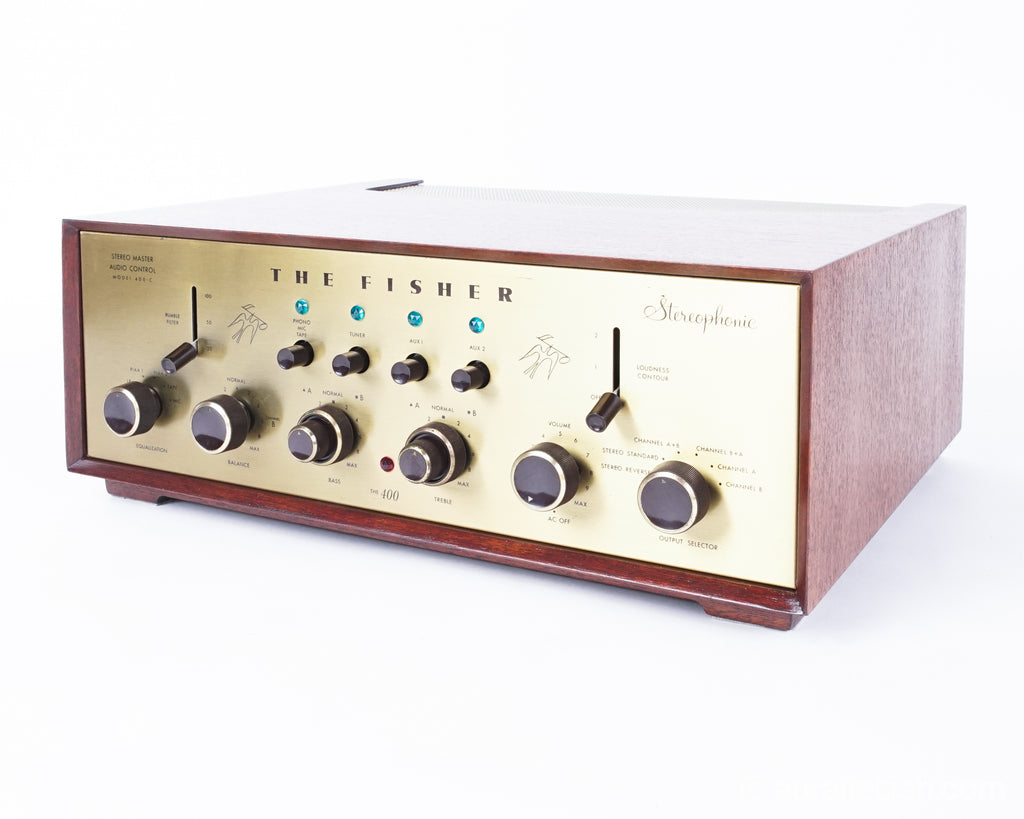 Fisher 400-C // Vintage Tube Preamp / Refinished Mahogany Cabinet ...