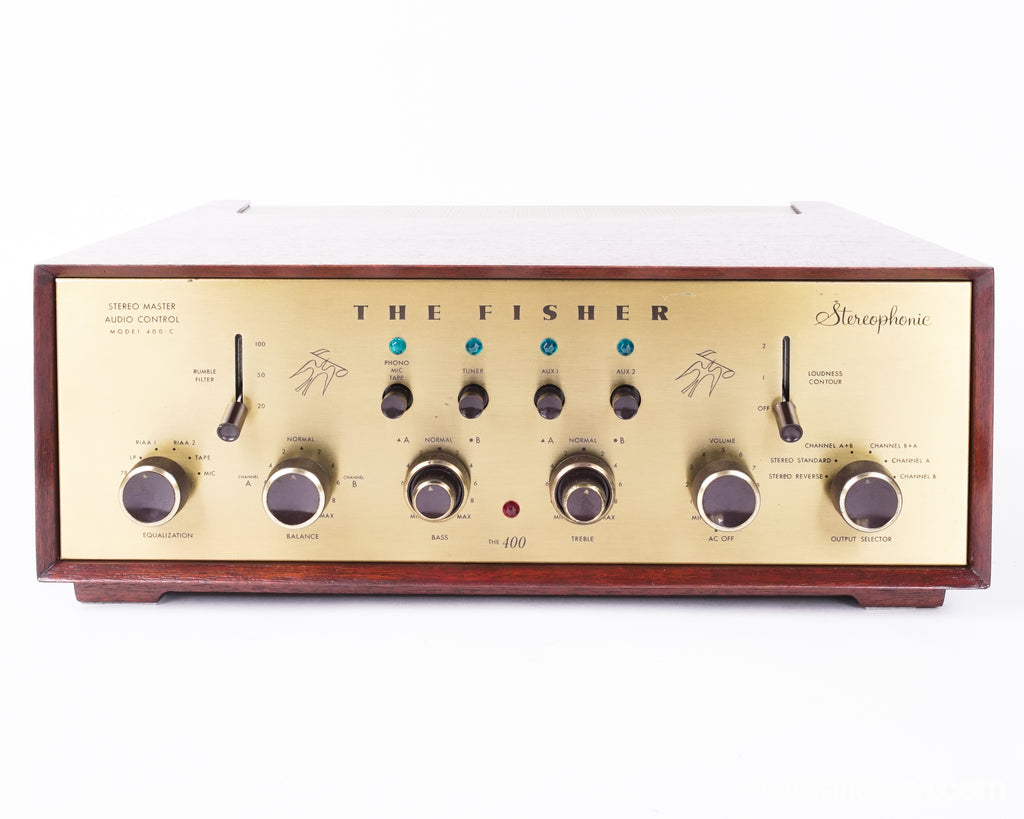 Fisher 400-C // Vintage Tube Preamp / Refinished Mahogany Cabinet ...