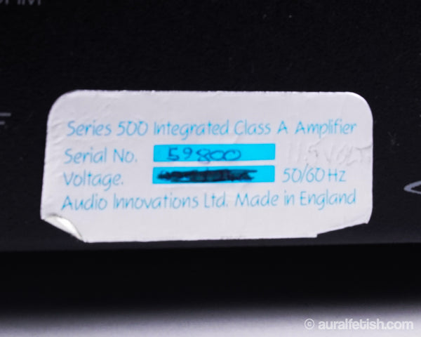 Audio Innovations Series 500 // Tube Integrated Amplifier / Original ...