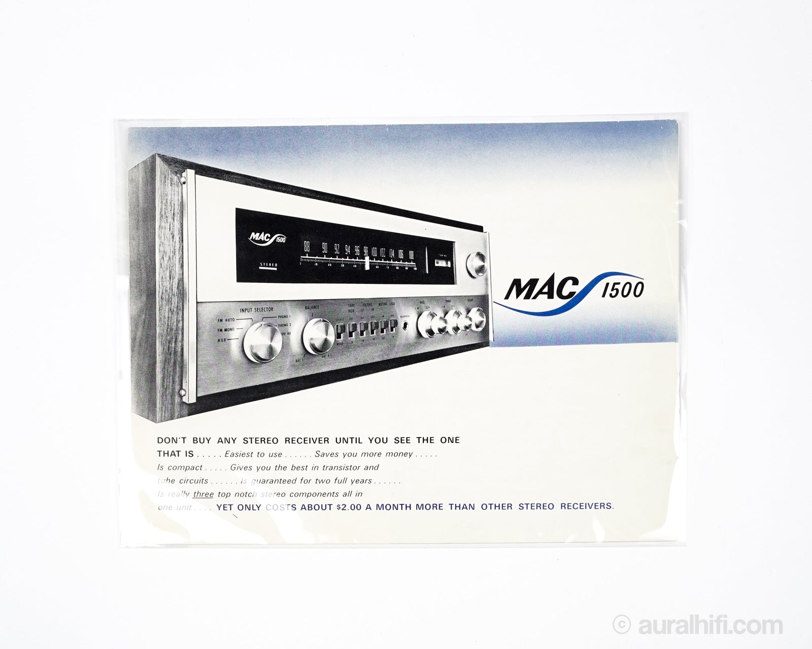 Vintage Mcintosh Advert // MAC 1500 / Good Plus For Sale – AURAL HiFi