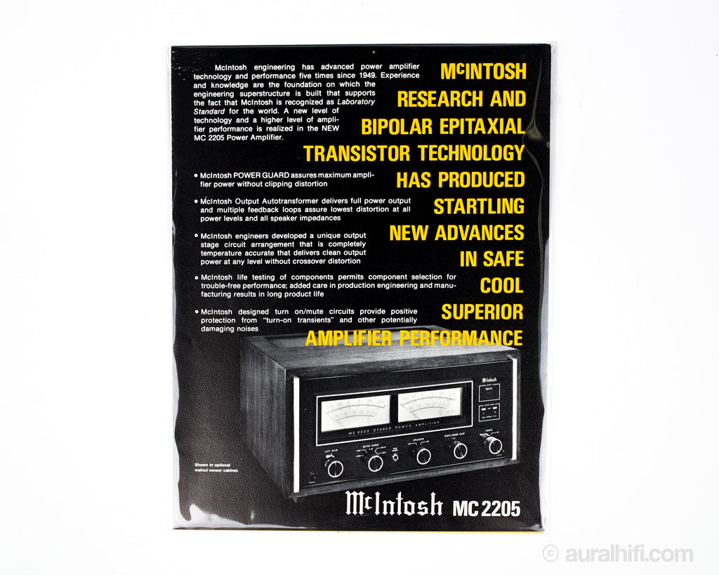 Vintage Mcintosh Advert // MC 2205 / Very Good Plus For Sale – AURAL HiFi