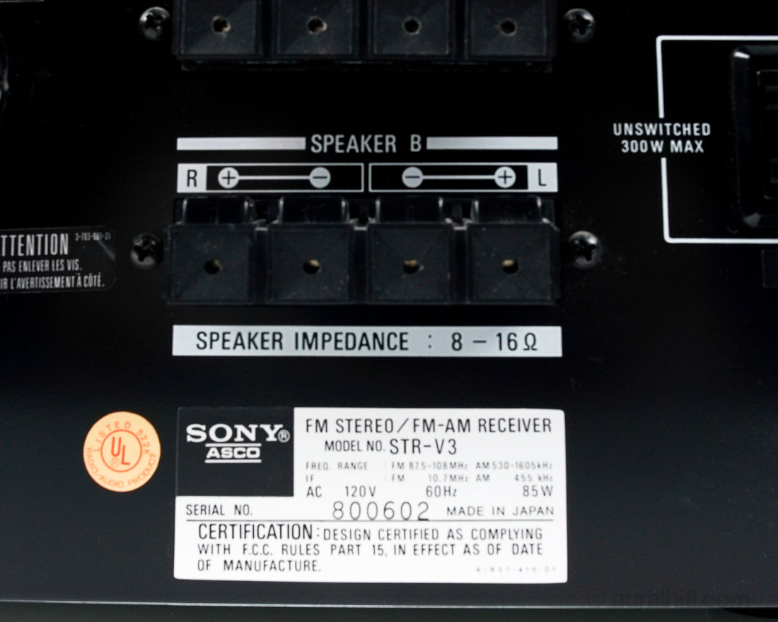 Vintage Sony STR-V3 // Solid-State Receiver – AURAL HiFi